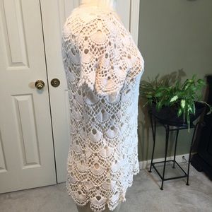 Cato | Tops | Cato White Crochet Open Weave Tunic Size M | Poshmark